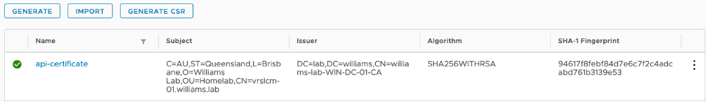 How To Replace The Vrealize Suite Lifecycle Manager 81 Certificate Using The Api